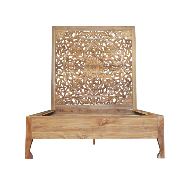 Teak Mandala Carving Bed – ArteModo Interior